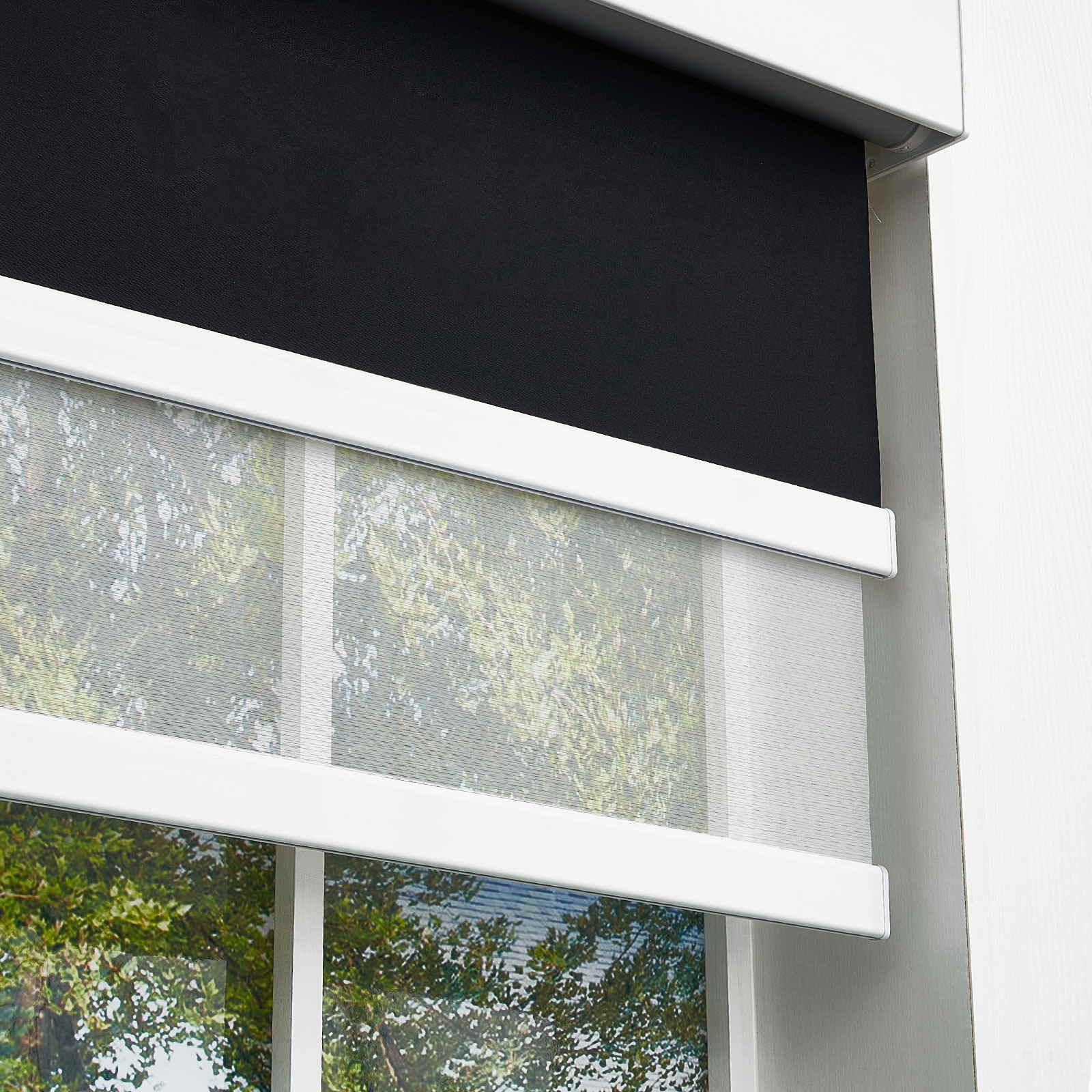 Keego Double Roller Shades – Dual Light & Blackout Control
