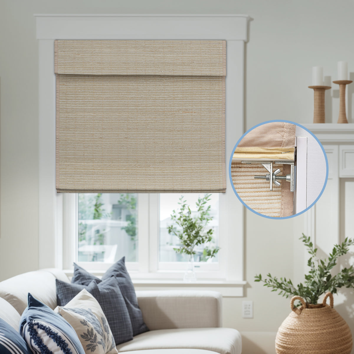 No-Drill Roman Shades (Cordless) | Elegant & Easy Installation
