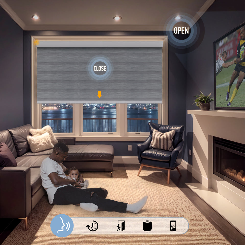 Motorized Zebra Shades | Smart Control with WiFi Sensor | Keego Blinds