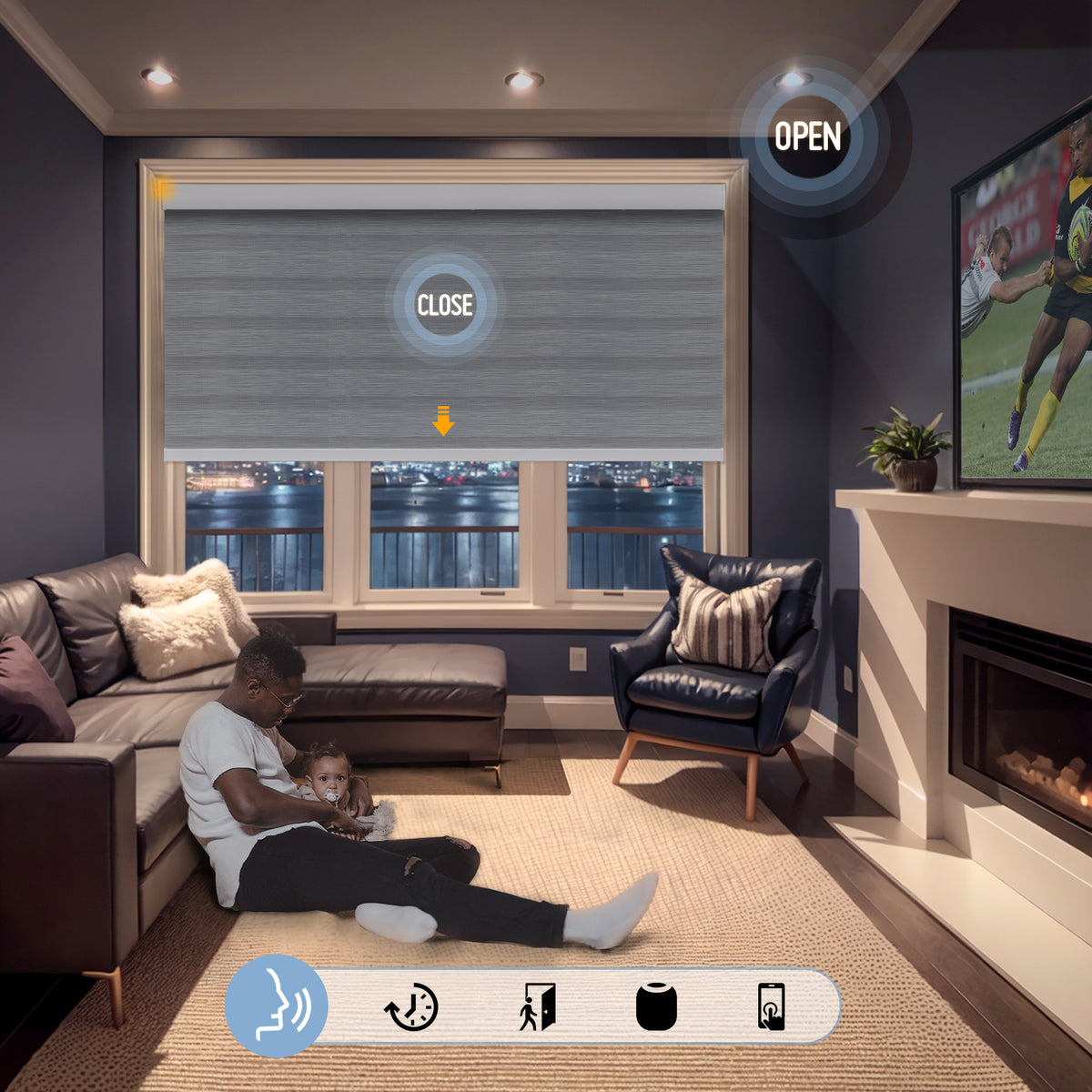 Motorized Zebra Shades | Smart Control with WiFi Sensor | Keego Blinds