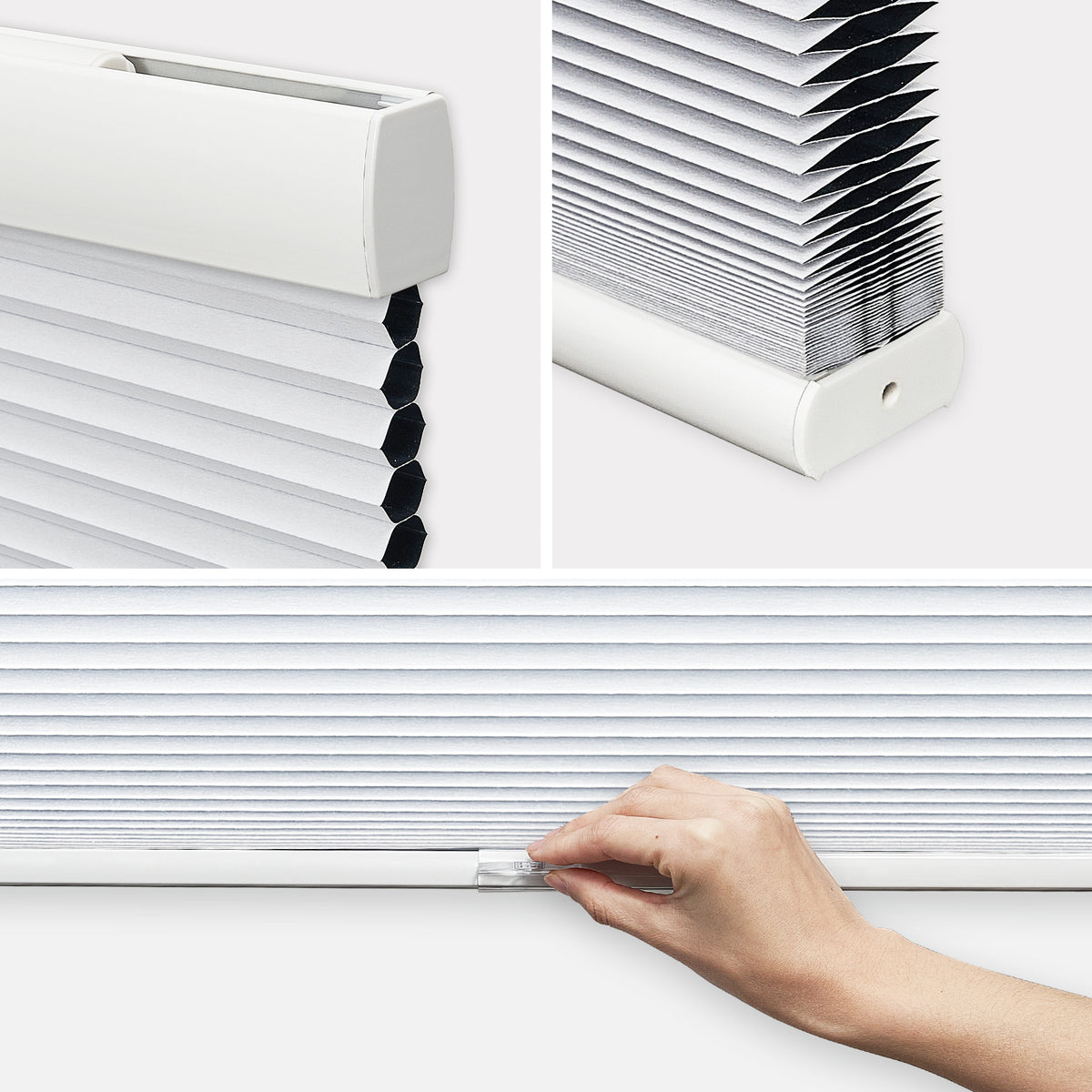 Keego Classic No Drill Honeycomb Shades – Blackout & Cordless