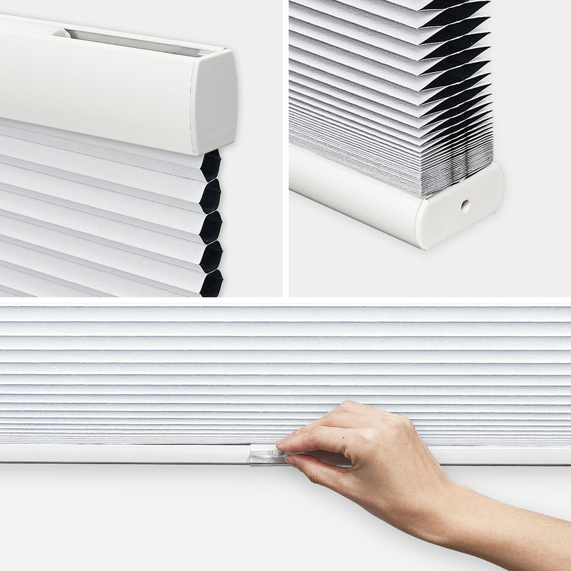 Keego Classic No Drill Honeycomb Shades – Blackout & Cordless