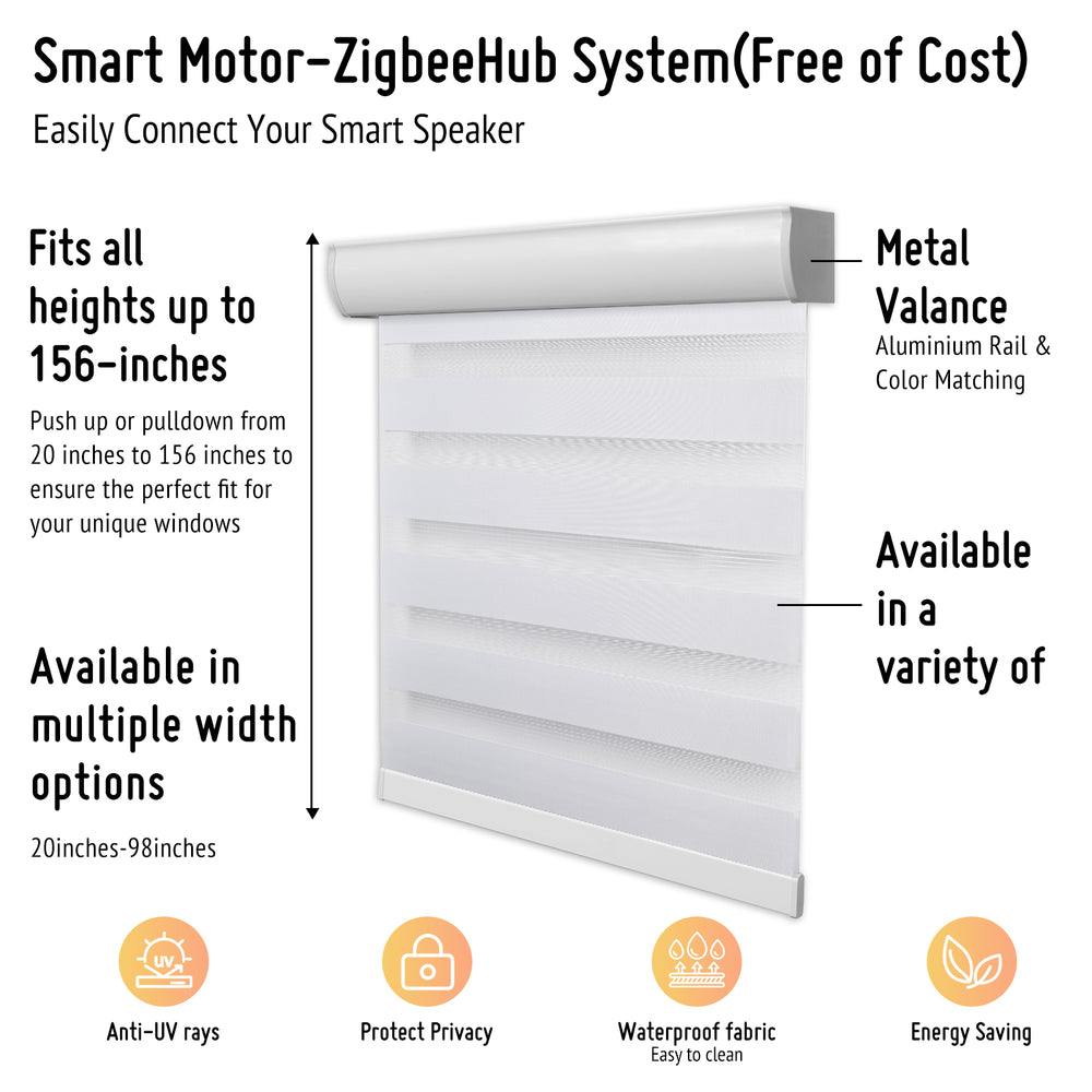 Motorized Zebra Shades | Smart Control with WiFi Sensor | Keego Blinds