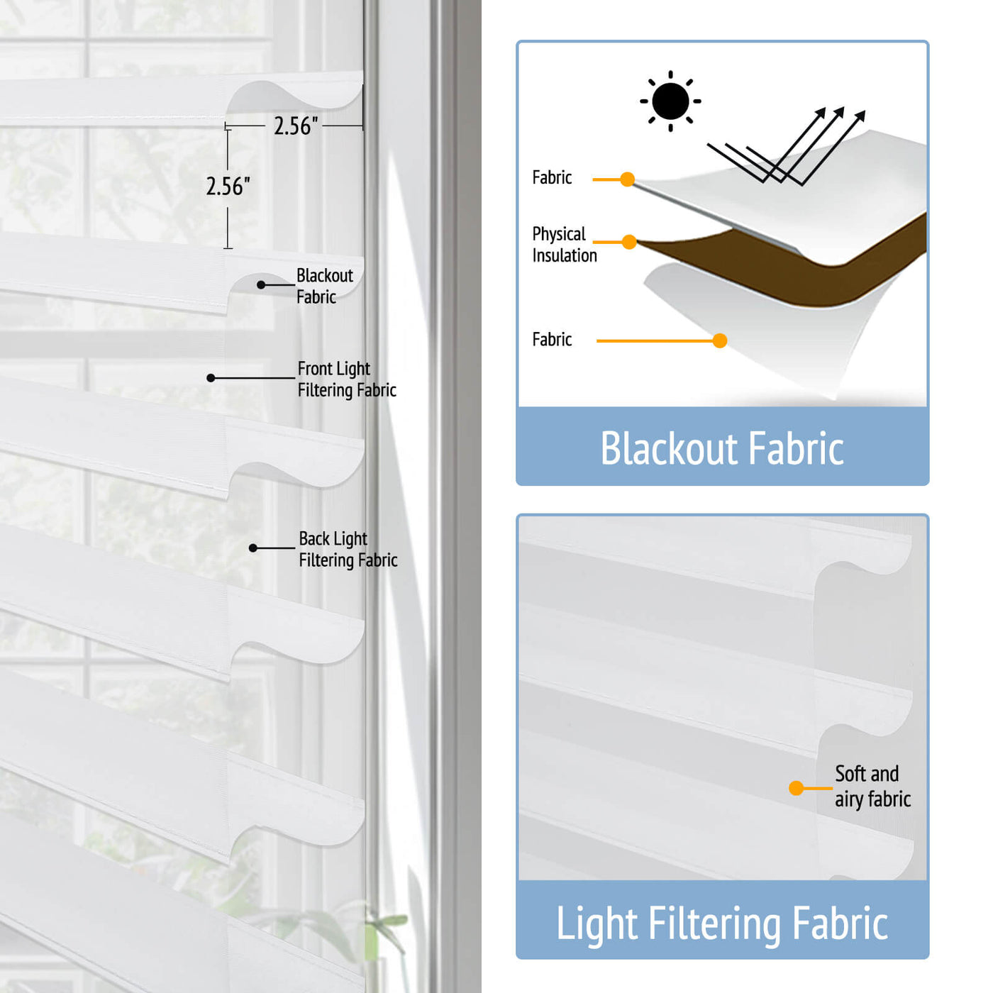 3'' Shangri-La Sheer Shades – Elegant Design | Keego Blinds