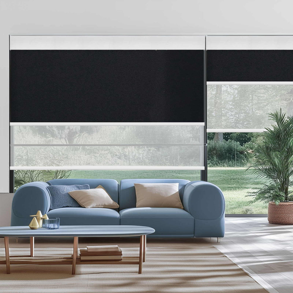 Keego Double Roller Shades With Metal Valance | Keego Blinds