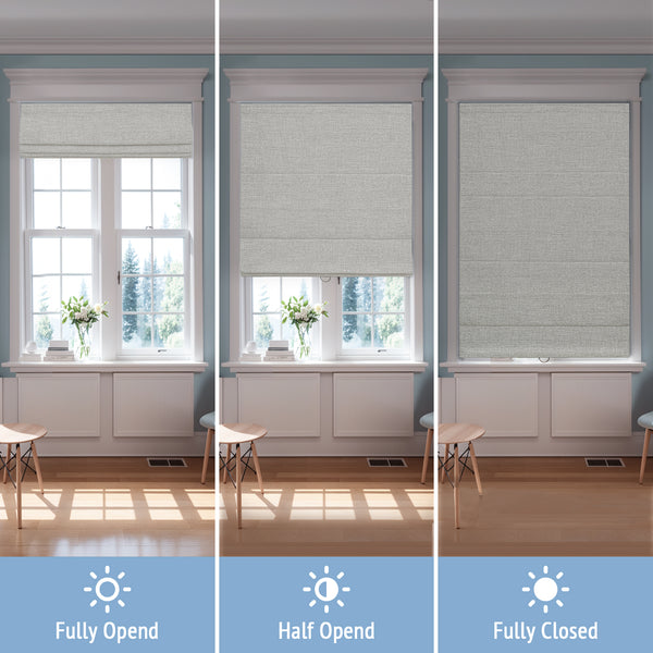No-Drill 100% Blackout Cordless Roman Shades | Keego Blinds