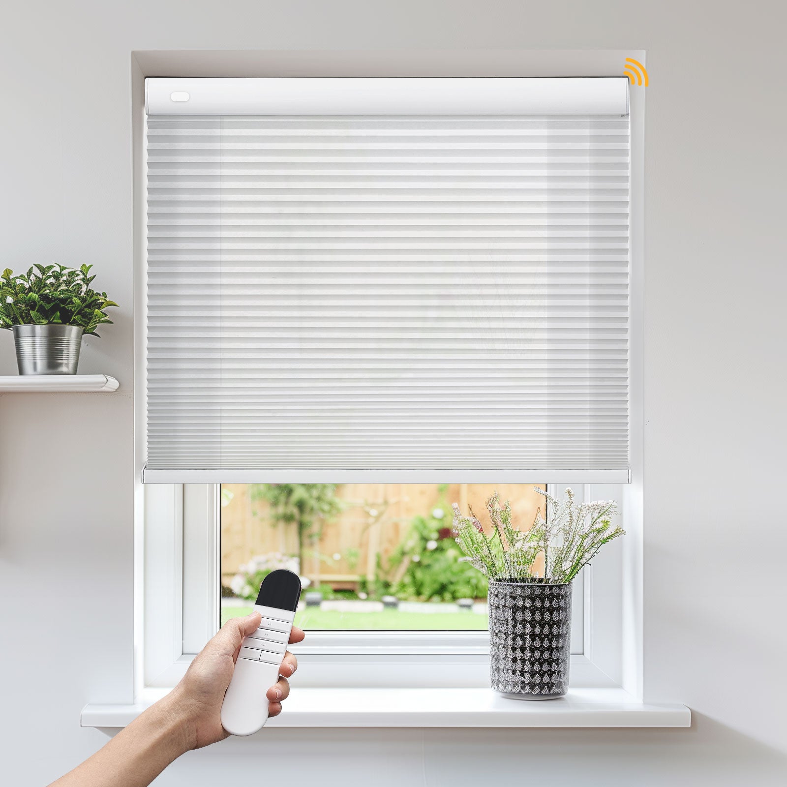 No-Drill Motorized Honeycomb Cellular Shades | Keego Blinds