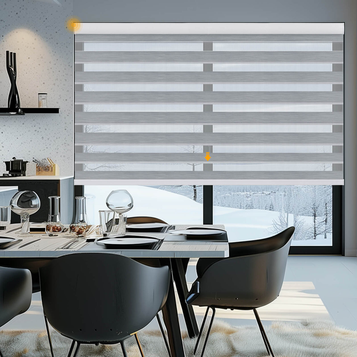 Motorized Zebra Shades | Smart Control with WiFi Sensor | Keego Blinds
