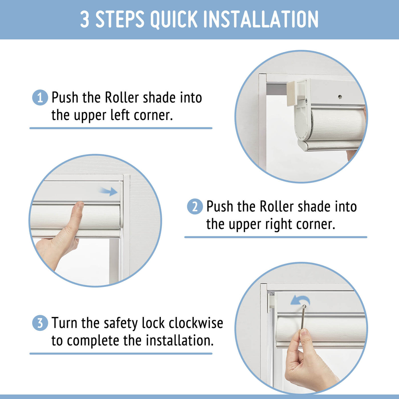 Keego Cordless Zebra Shades - No Drill, Child Safe, UV Protection