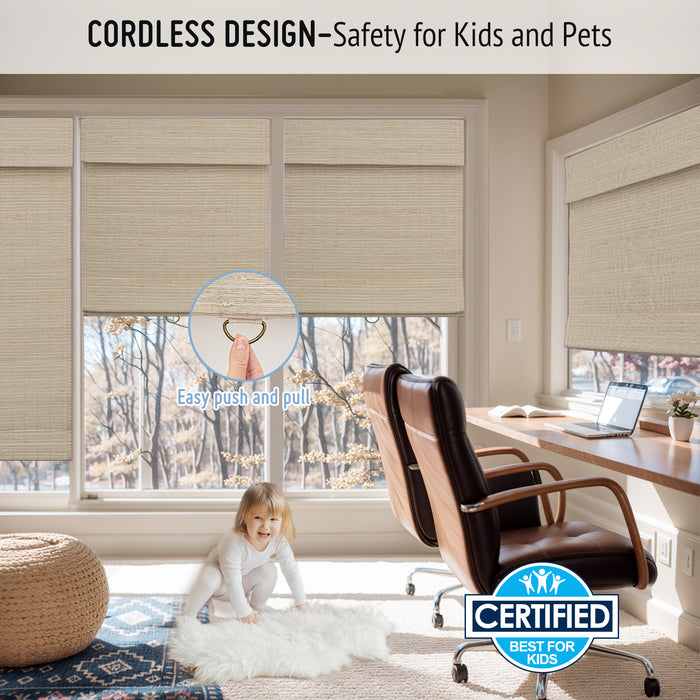 Keego Cordless Bamboo Roman Shades – Natural & Stylish